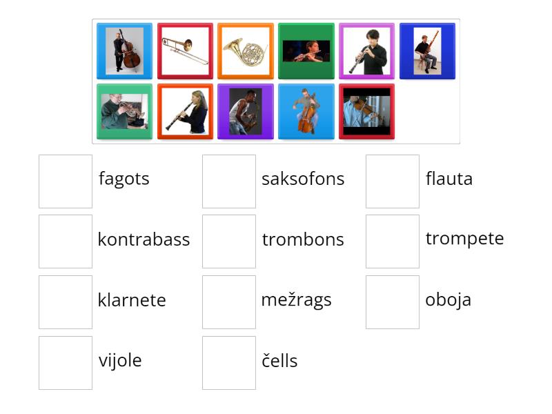 Orķestra instrumenti - Match up