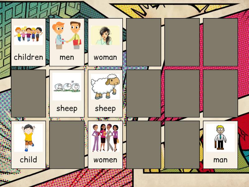 Irregular plural nouns - Matching pairs