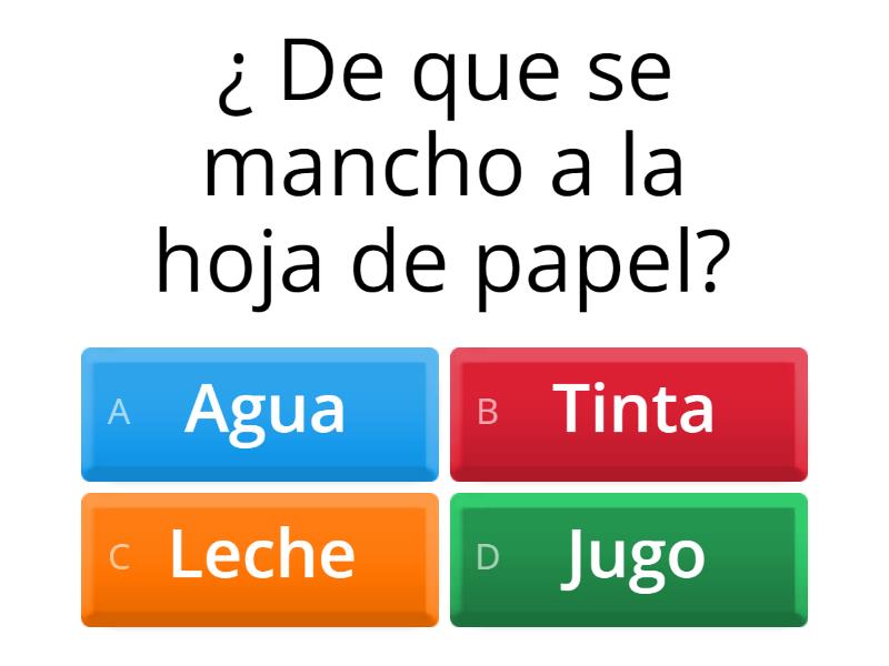 La tinta y la hoja de papel - Quiz
