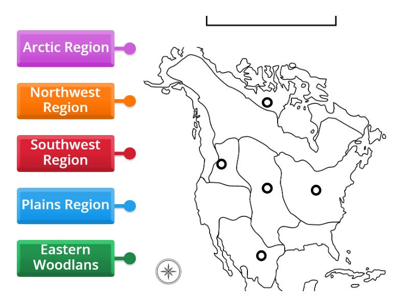 Native American Regions Locations - Labelled diagram