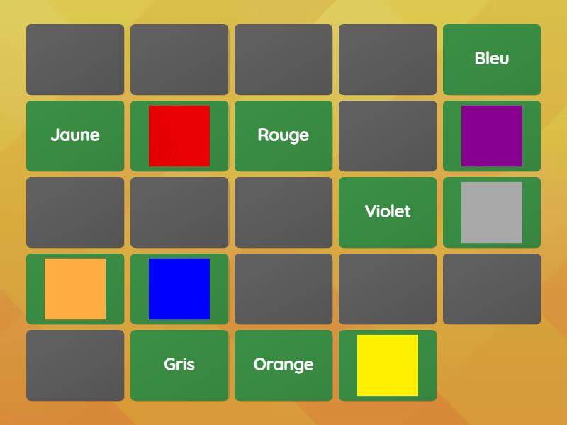 Les couleurs - Matching pairs