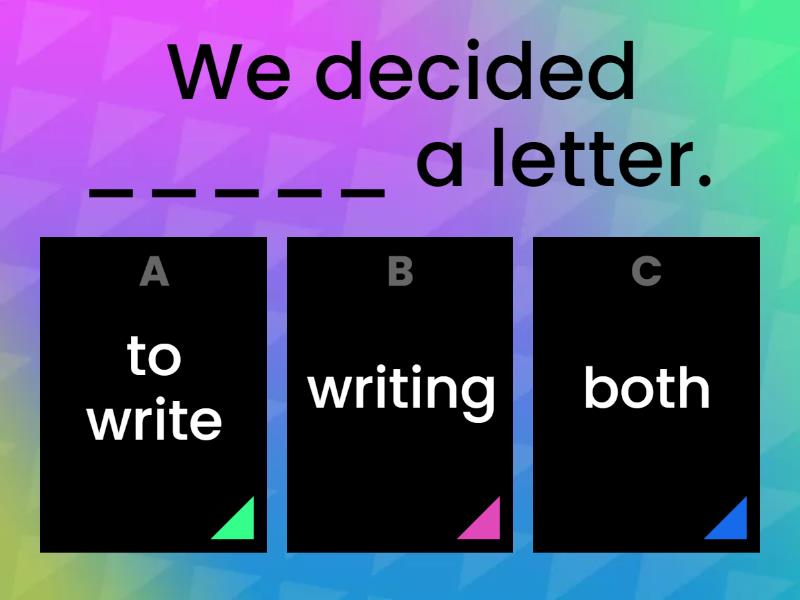 Gerund Infinitive Quiz