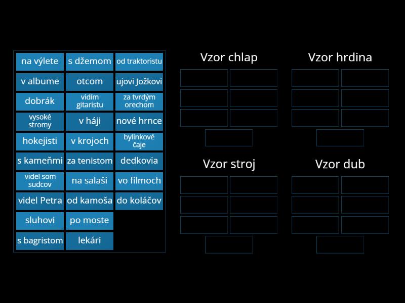 Vzory podstatných mien: mužský rod - Group sort