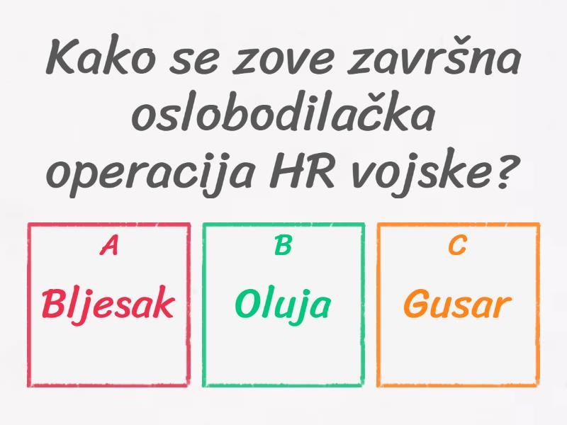 Operacija Oluja - Quiz