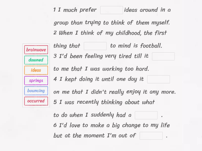 Roadmap C1 C2 3A Ideas - Complete the sentence