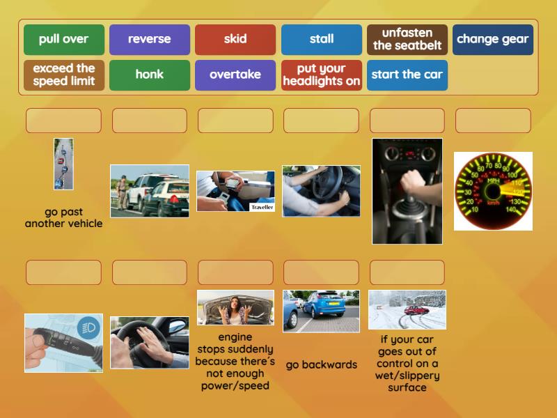 Car - verbs - Match up