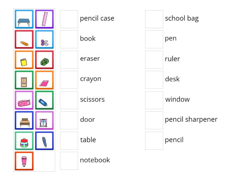 5 Intensive Classroom Objects - Une las parejas