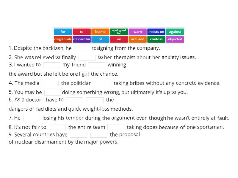 Verb Object Preposition Gerund B2 Gateway Palabra Perdida