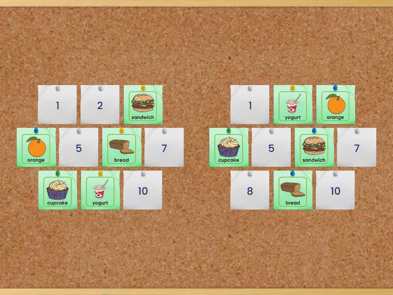 Food Memory Game - Matching pairs