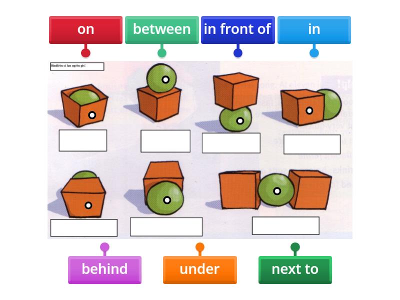 Prepositions of place 1 vocabulary - Labelled diagram