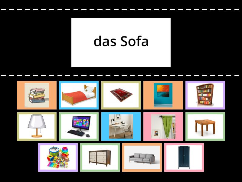 Die Möbel - Wortschatz - Die passende Antwort