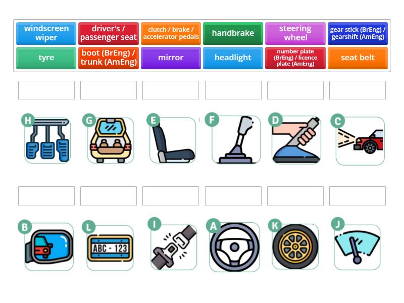 Parts of a car - Match up
