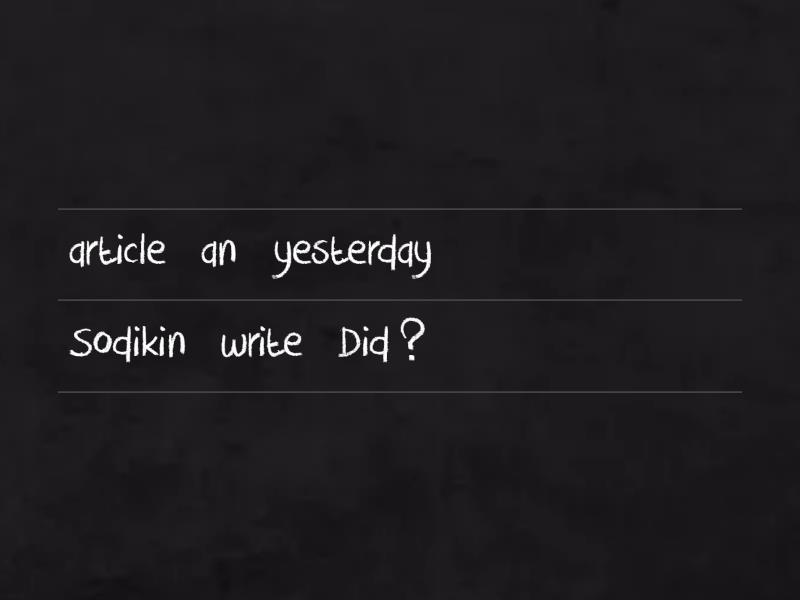 Jumble Word (Simple Past Tense) - الترتيب