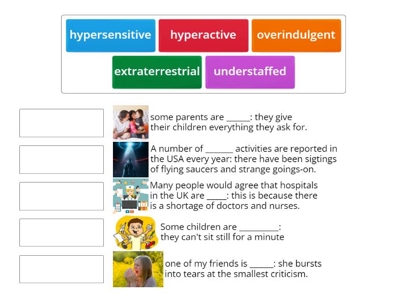 extra, hyper, over, under - Match up