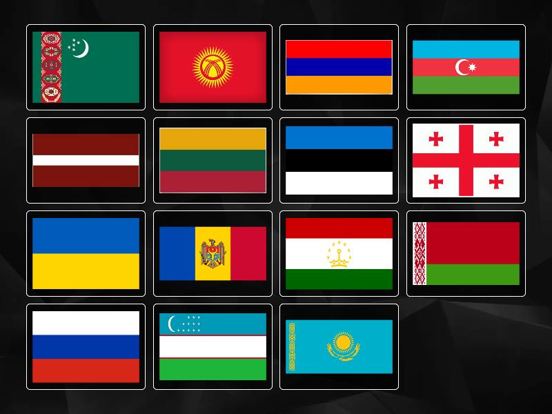 Flags of 15 post-Soviet countries - Flip tiles