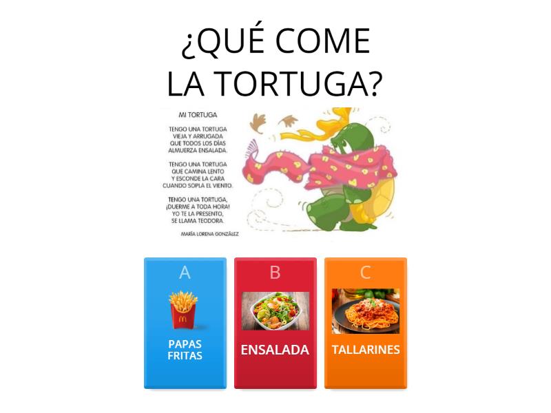 Comprensión Lectora - MI TORTUGA - Test