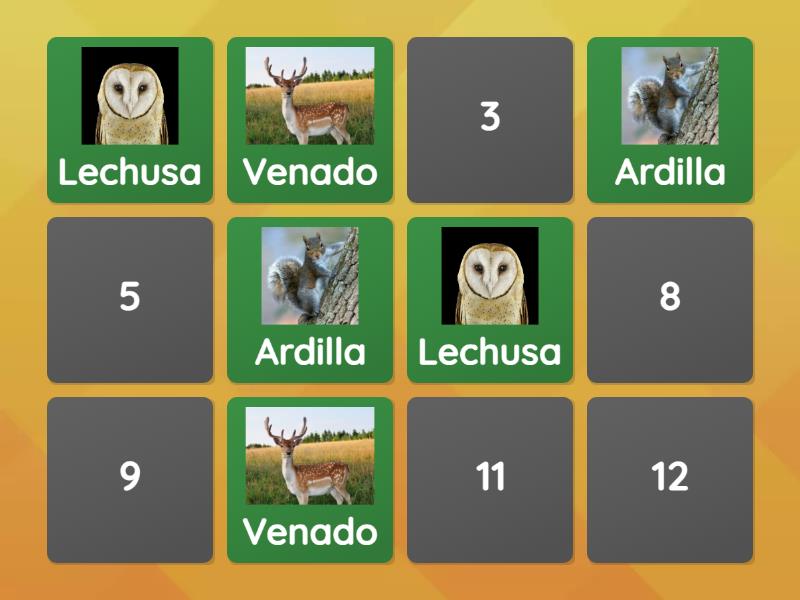 Animales del bosque. - Matching pairs