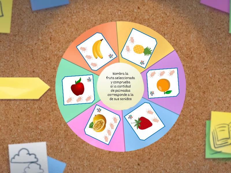Ruleta de frutas - golpe silábico - Rueda aleatoria