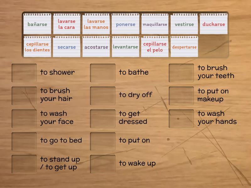 La Rutina Diaria: Reflexive Verbs - Une las parejas