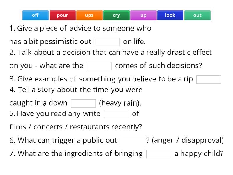Phrasal nouns - Missing word