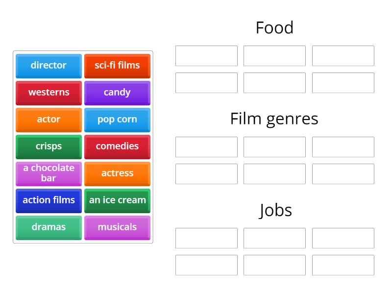 Cinema vocabulary - Group sort