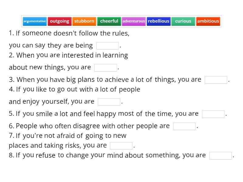 My ID_personality adjectives - Complete the sentence