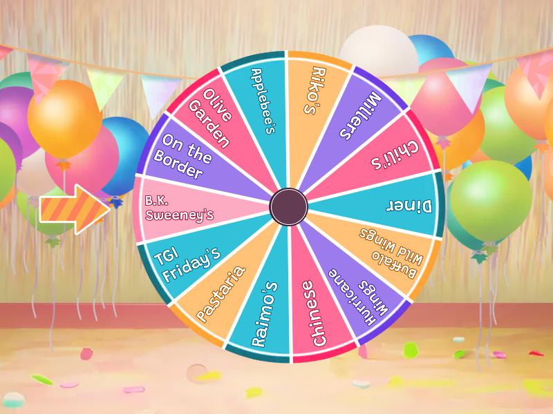 Restaurant Wheel - Spin the wheel