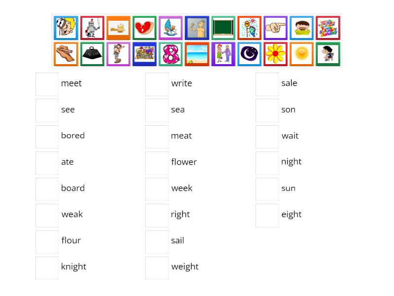 Homophones - Match up