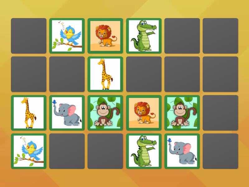 Jogo da Memória dos Animais - Matching pairs