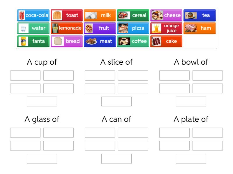 A2 Complete Key for Schools > Unit 3 Group Nouns for Food - Group sort