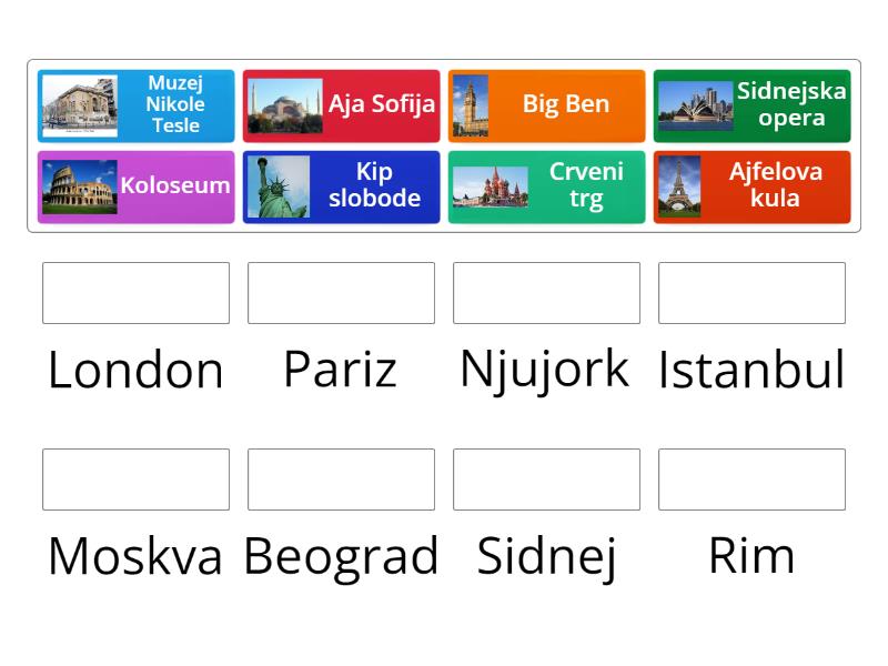 Znamenitosti i gradovi - Une las parejas