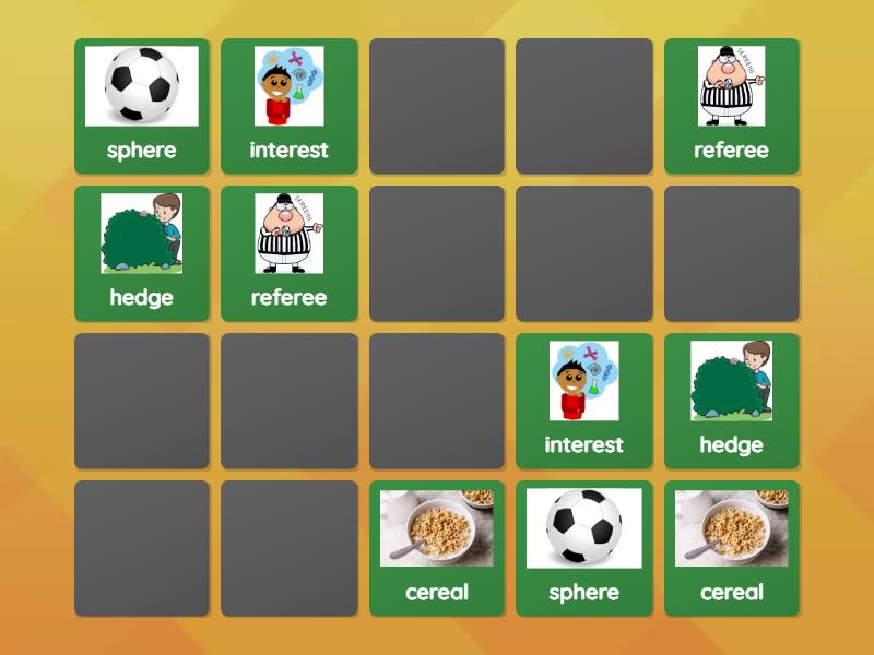 Week 39 - ere and dge words - Matching pairs