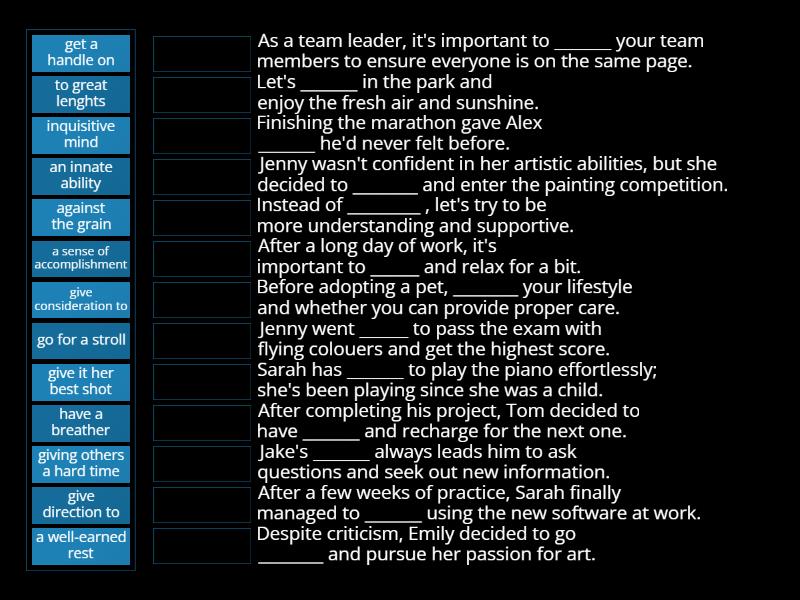 Unit 3 Vocabulary+ - Match up
