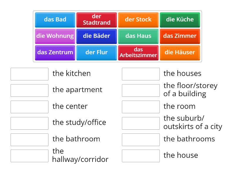 "Hier wohne ich" Quiz 1 - Match up
