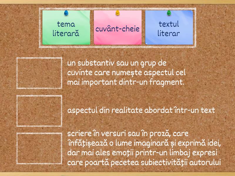 Textul literar- SANDA ANA-MARIA - Match up
