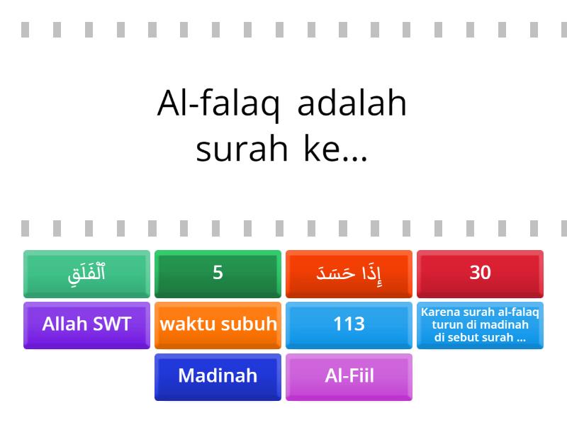 Surah Al-Falaq kelas 2 SD - Find the match