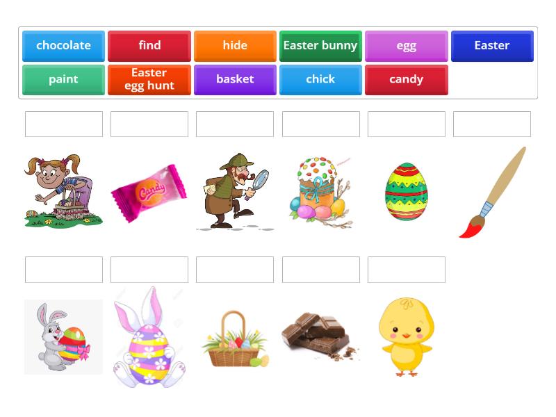 Easter vocabulary for kids - Match up