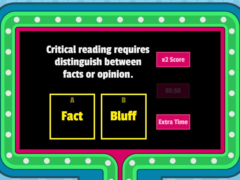 Activity 1- FACT or BLUFF - Gameshow quiz