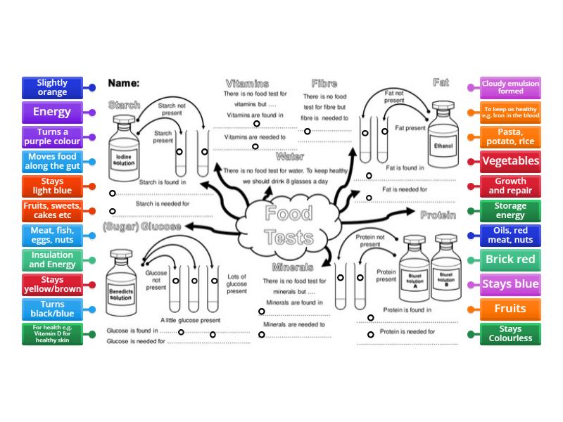 B2 - Food Tests Required Practical - Labelled diagram