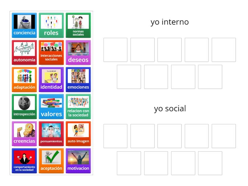 yo interno, yo social - Ordenar por grupo