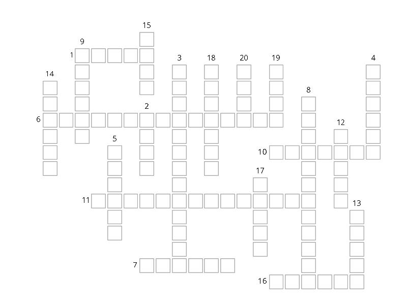Palavras cruzadas: Comida - Crossword