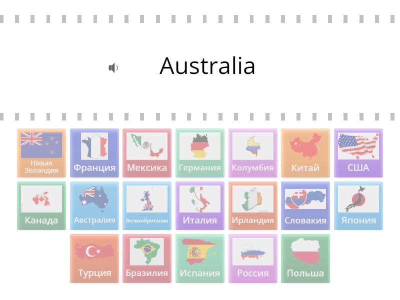 Spotlight 6 countries - Find the match