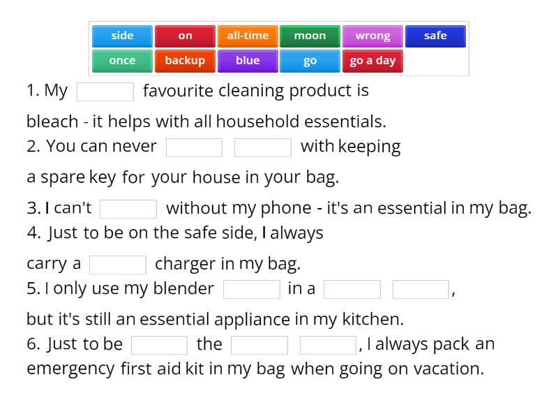 Essentials - Complete the sentence