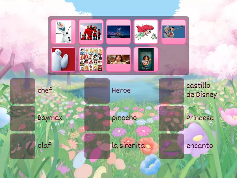 Encuentra personajes de dieny - Match up