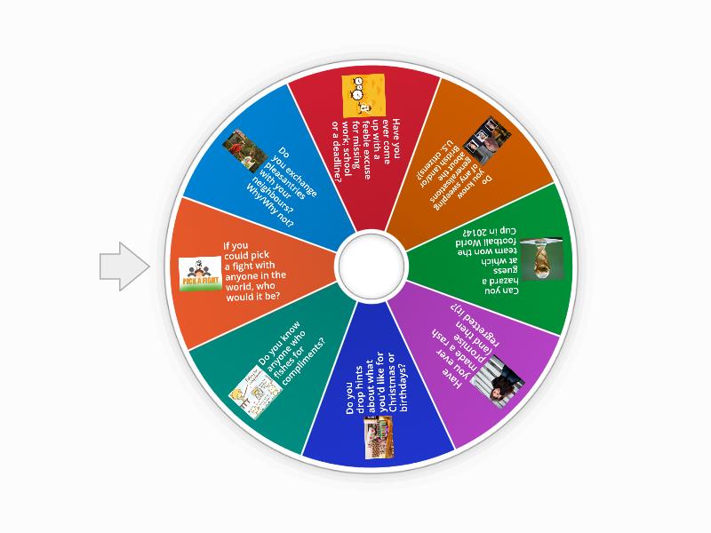Communication collocations - Spin the wheel