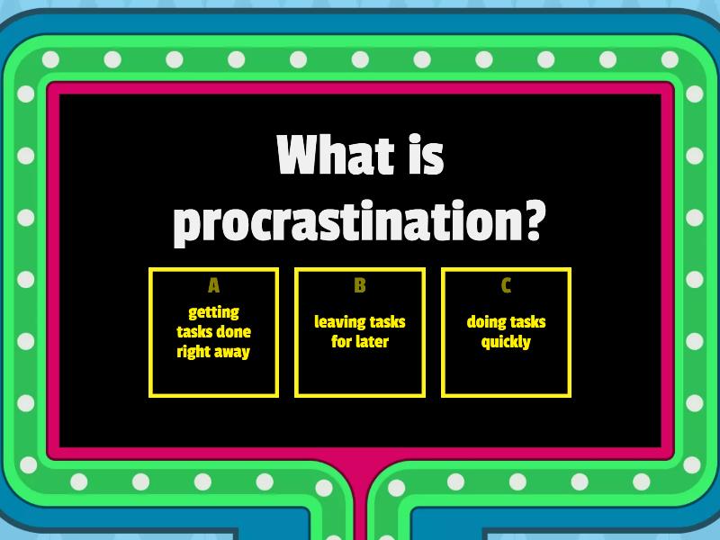 A Senior Procrastination - Gameshow quiz