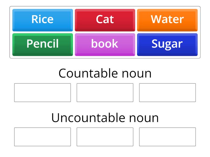 Countable noun & Uncountable noun - Group sort