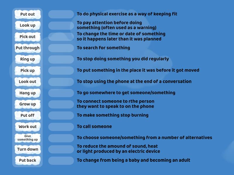 Phrasal Verbs - B1 - Match up