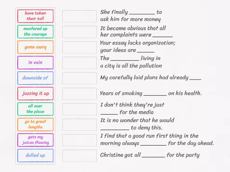Revision party - Match up