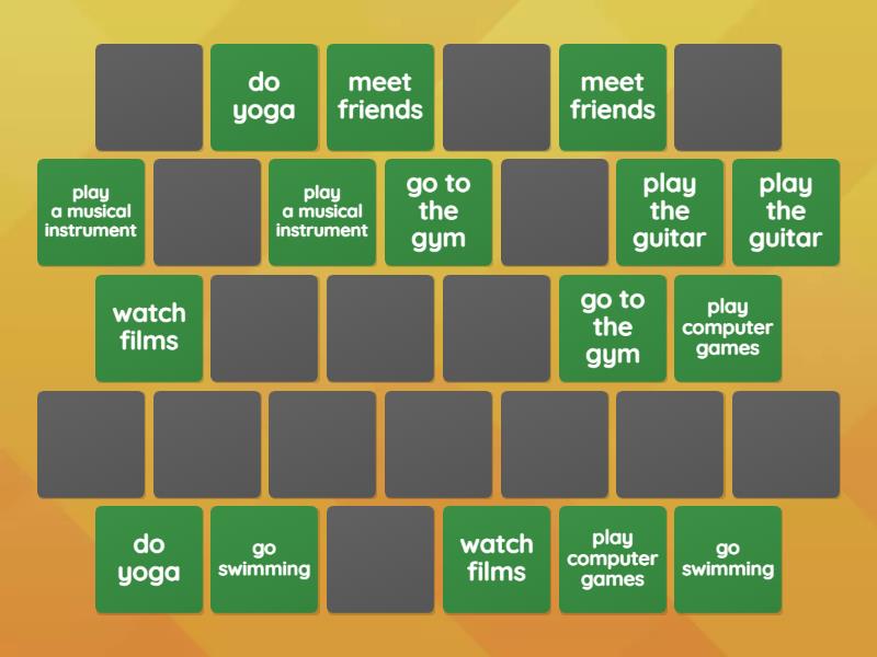 Verb + noun collocations - Matching pairs